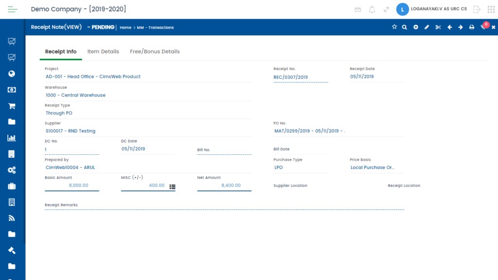 Construction ERP - Inventory Management Software - Tactive ERP